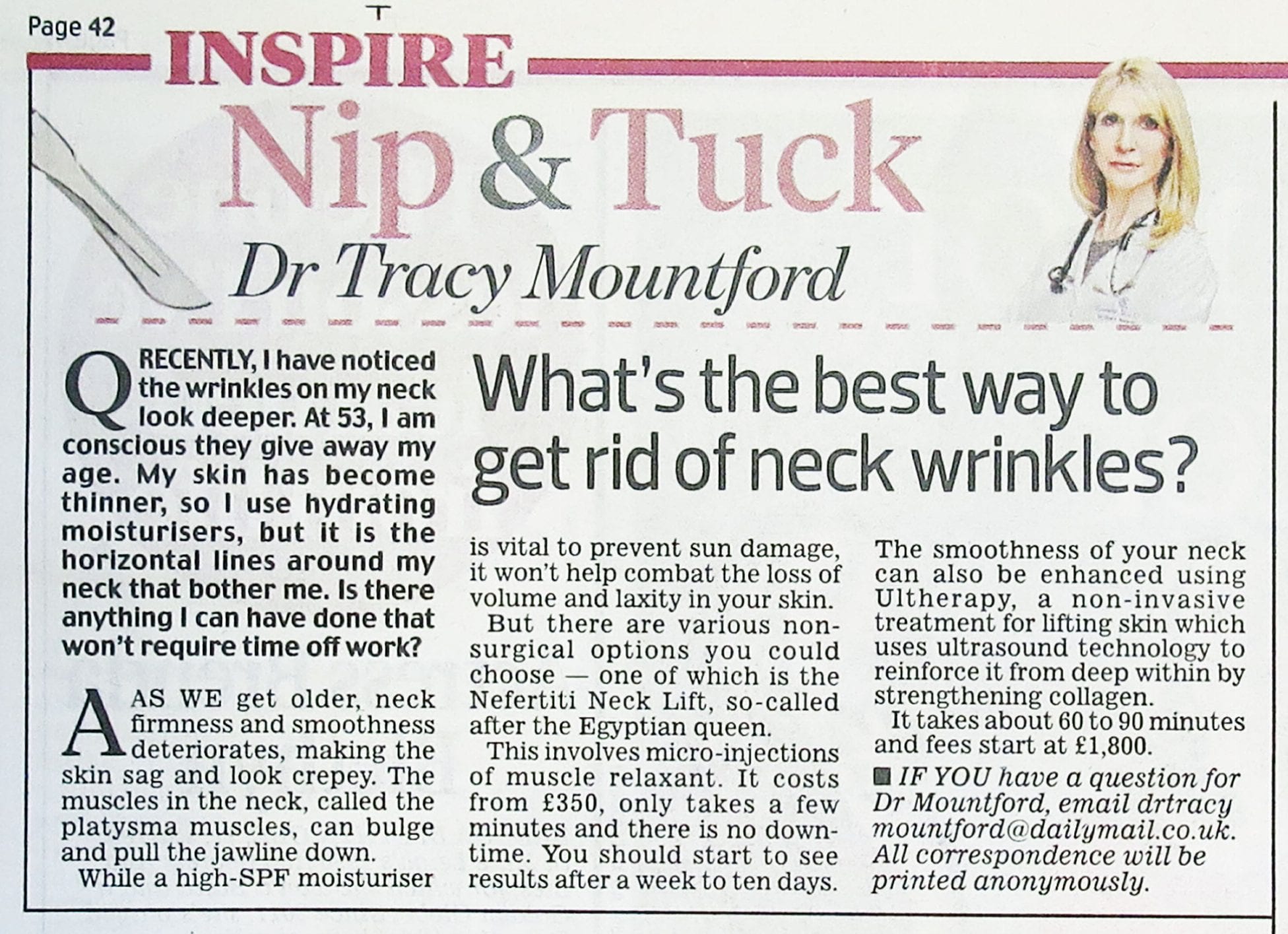 The Daily Mail Nip & Tuck 6th March 2017 - How To Get Rid of Neck ...