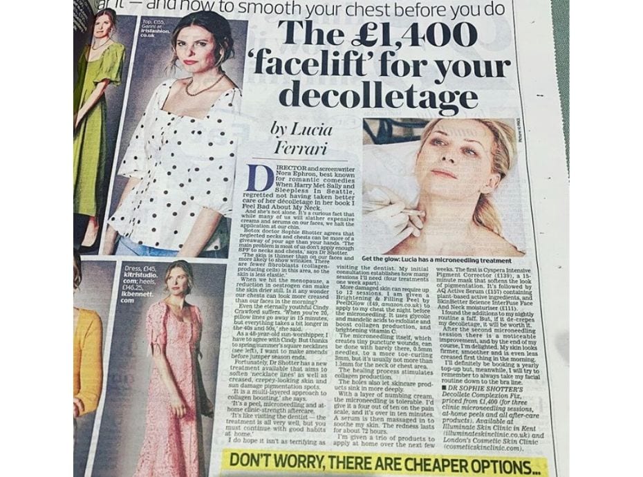 The £1400 Facelift For Your Décolletage | The Cosmetic Skin Clinic